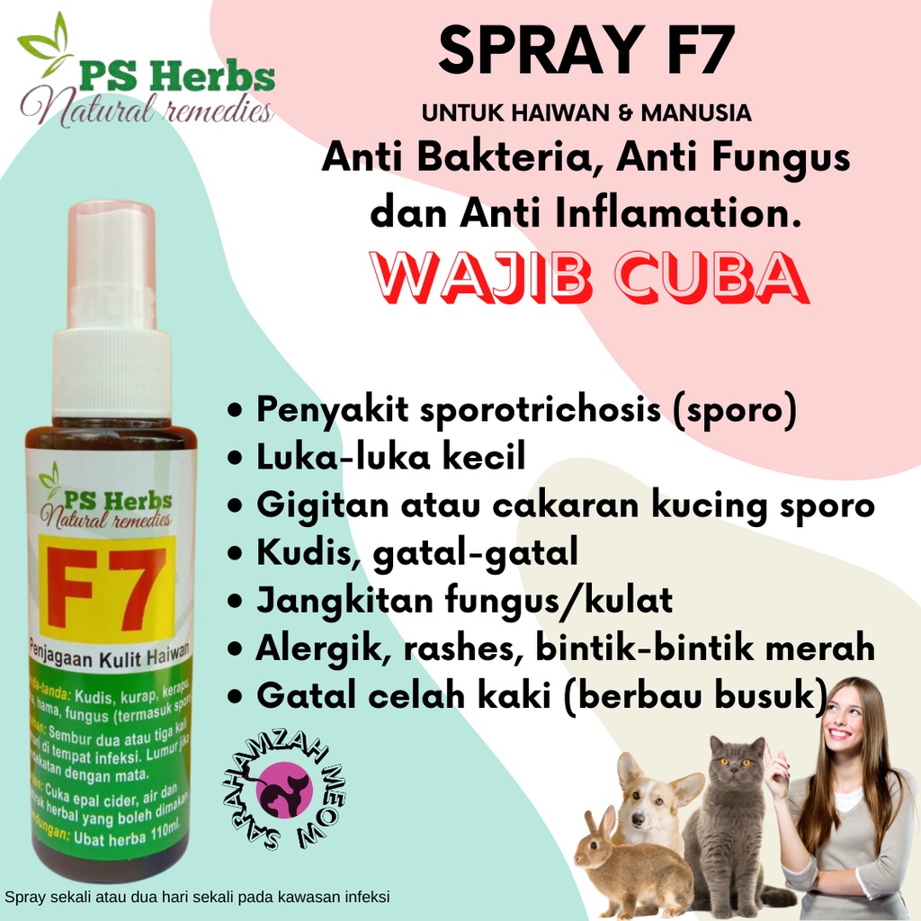 SPRAY F7 PS HERBS-SPRAY SPORO/KURAP/LUKA/BISUL | Shopee Malaysia