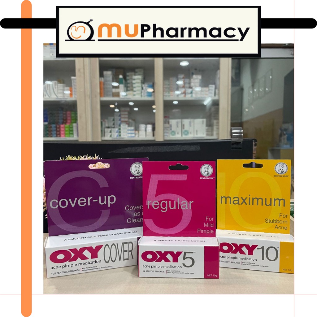 Oxy 5 Regular Oxy 10 Maximum Oxy Cover Acne Pimple Medication 10g