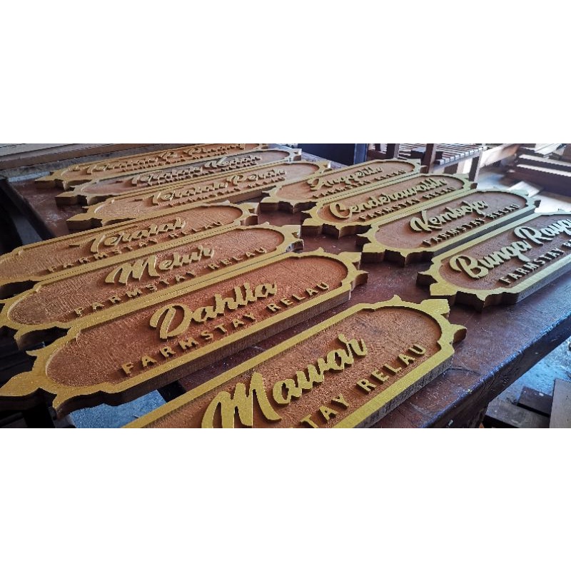 Signage Signboard Alamat Custom Materials Kayu Cengal Ukir | Shopee ...