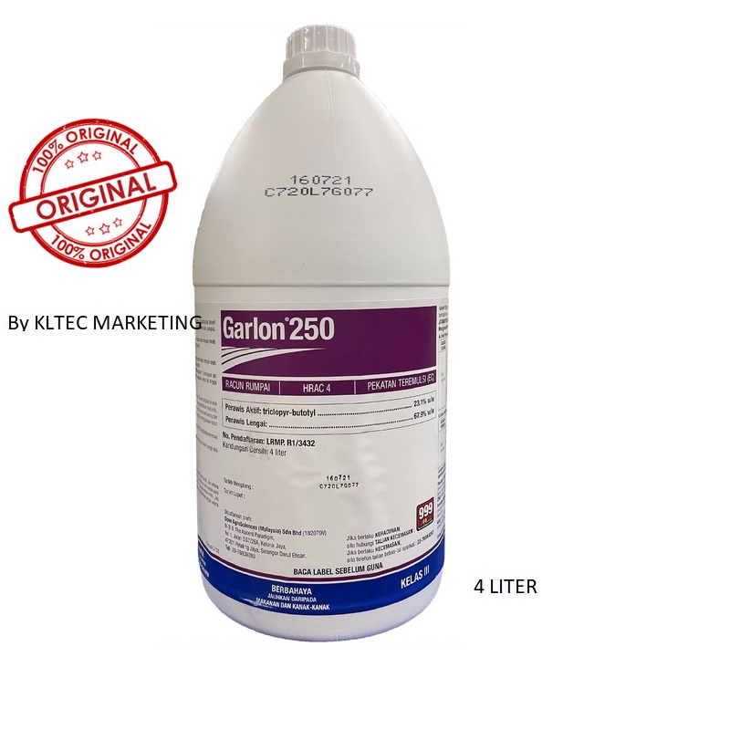 Herbicide / Racun Rumpai Garlon 250 / Racun Anak Pokok Kayu (4L ...