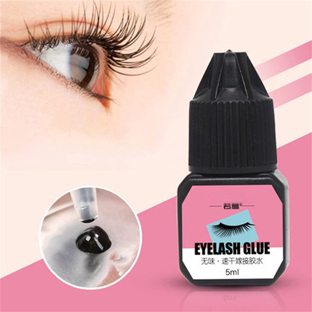 ROSIN 5ml Grafting Eyelashes Glue for Eyelash Extensions 1-2 Seconds Fast Drying Black Eyelas ...