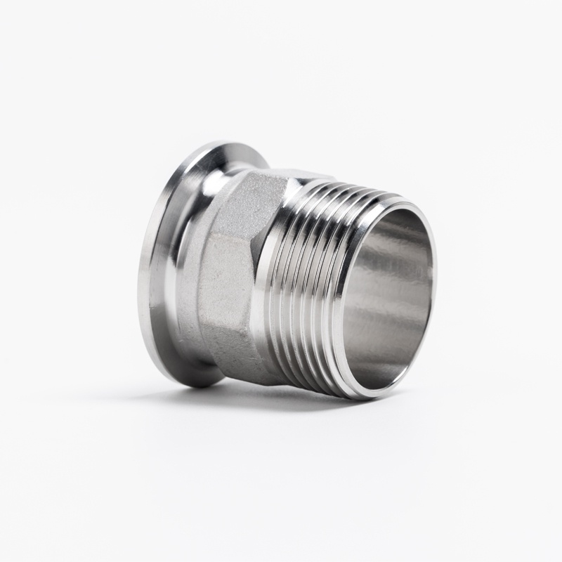 DN15 - DN50 BSP Male 304 Stainless Steel Hex Sanitary Ferrule Connector Pipe Fitting For ...