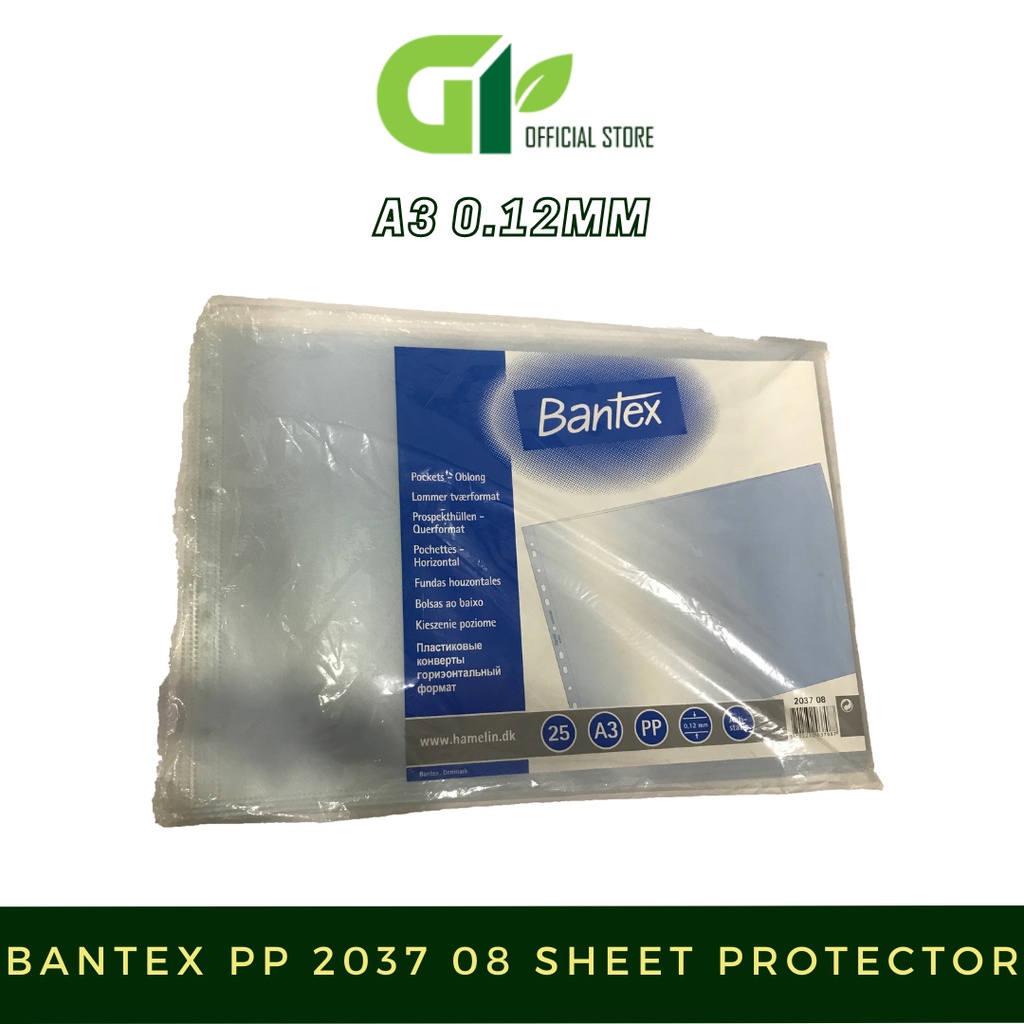 [GY Office] BANTEX PP 2037 08 SHEET PROTECTOR A3 0.12MM | Shopee Malaysia