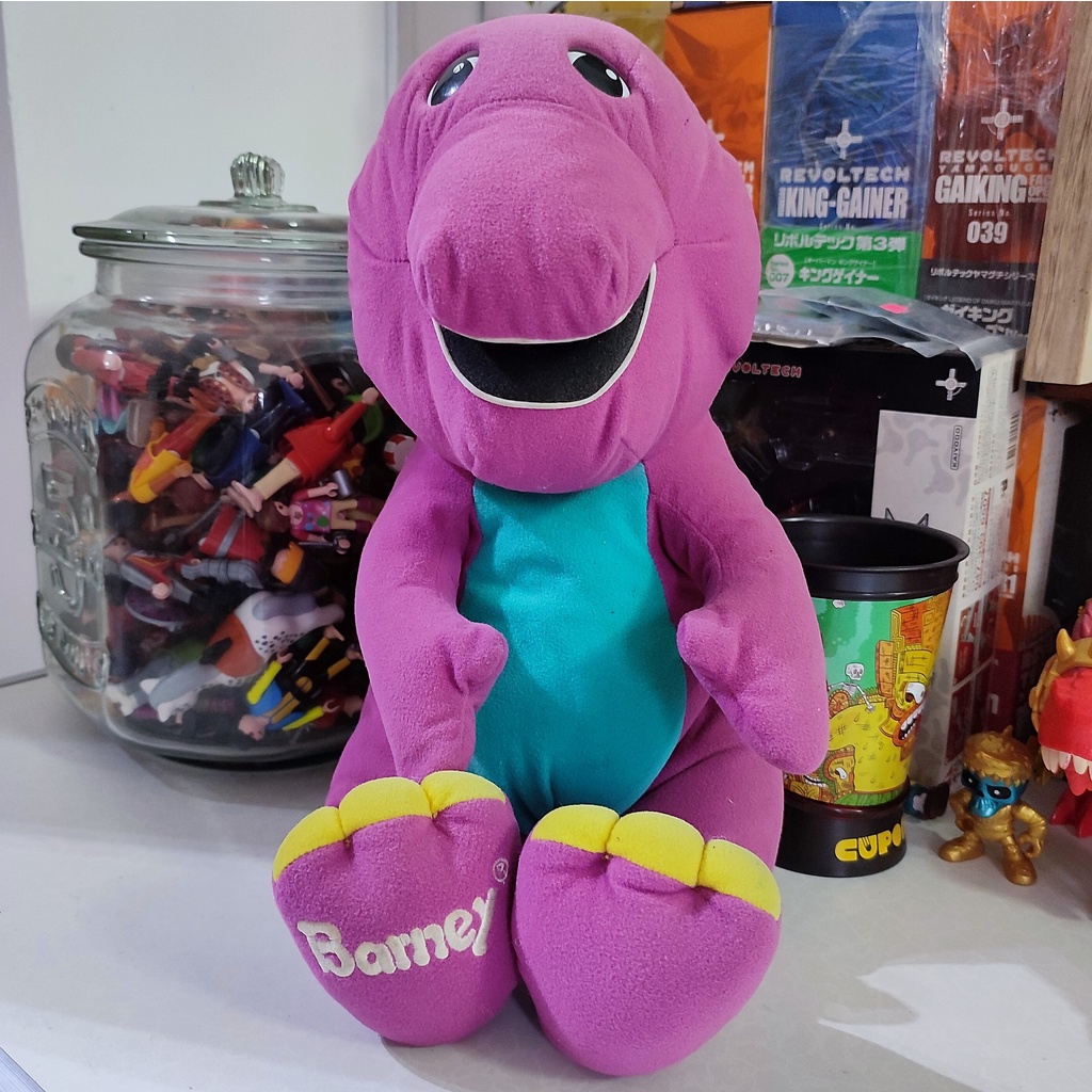 (PRELOVED) Vintage Playskool Hasbro Talking BARNEY Plush 1996 | Shopee ...