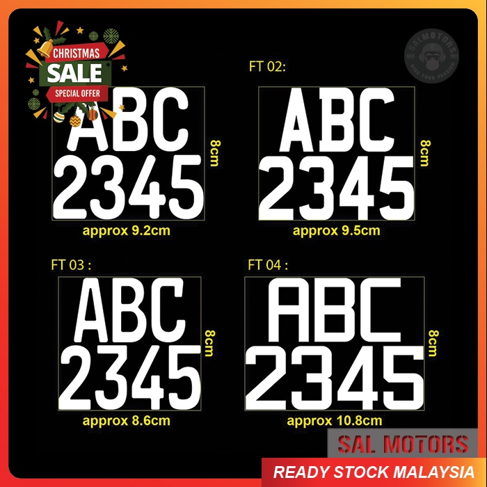 [READY STOCKS] Sticker Customised Sticker Putih shj Number Plate Nombor ...