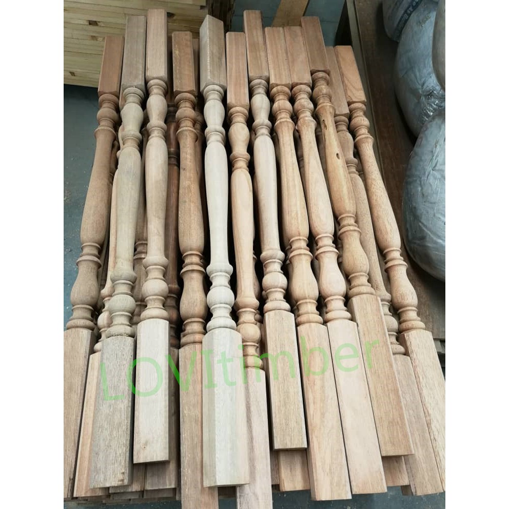 (TANGGA kayu ) (1 INCI,3 INCI,4 INCI) Solid Wood Tangga kayu/ Durable ...