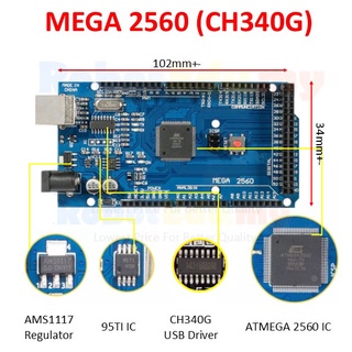 Mega 2560 Atmel ATMEGA2560 / CH340G / PRO MINI (EMBED) Large UNO R3 ...