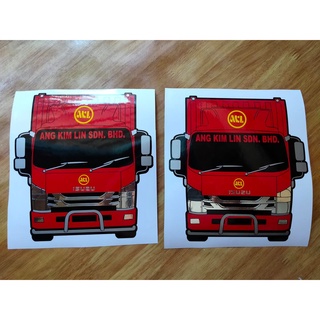 sticker lori isuzu boleh tukar warna dan boleh letak no plat saiz 20x18 ...