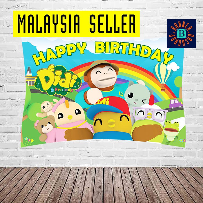 Didi & Friends Birthday Banner Party Backdrop | Shopee Malaysia