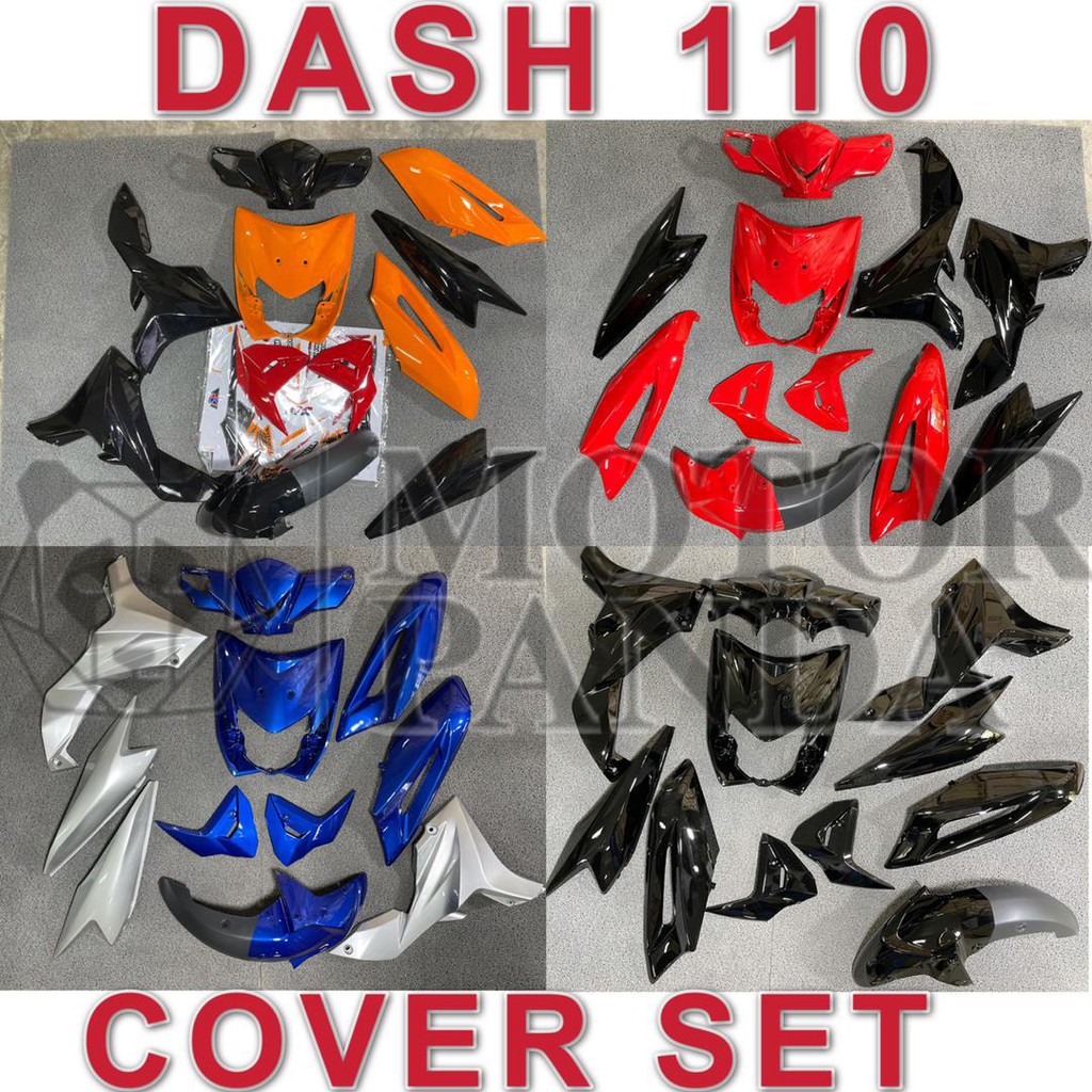 HONDA WAVE DASH 110 DASH110 V1 COVERSET COMPLETE COVER SET BODY CAVER KAVER BLACK REPSPL RED ...