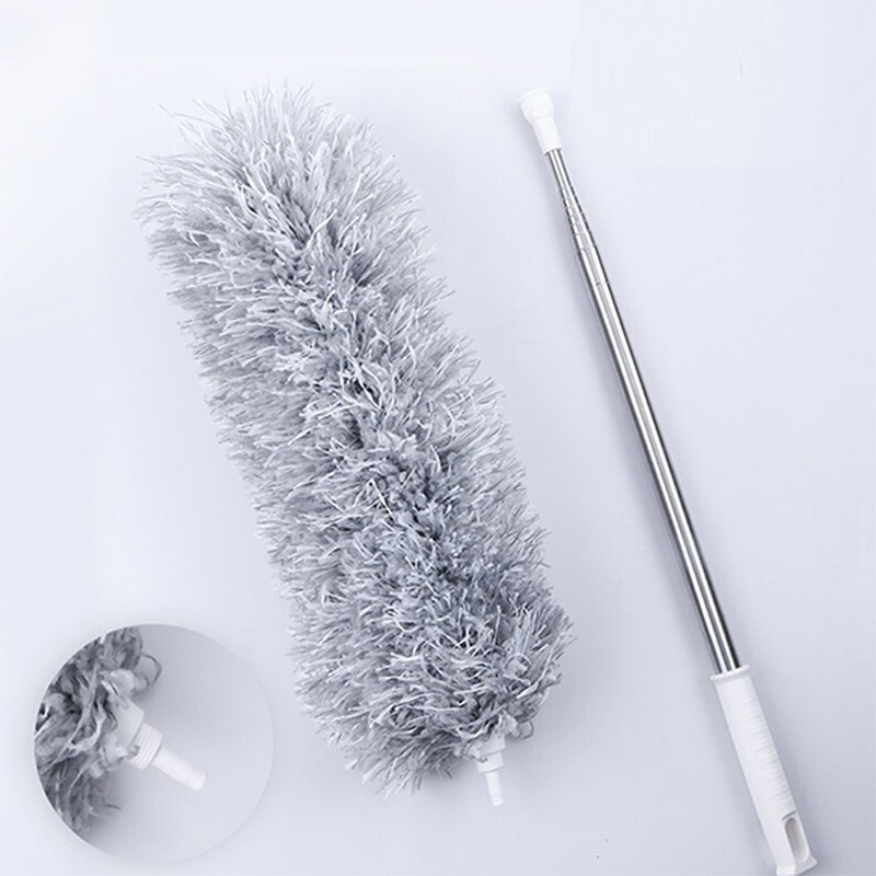 Long Handle Telescopic Pole Cobweb Duster Stainless Steel Washable ...