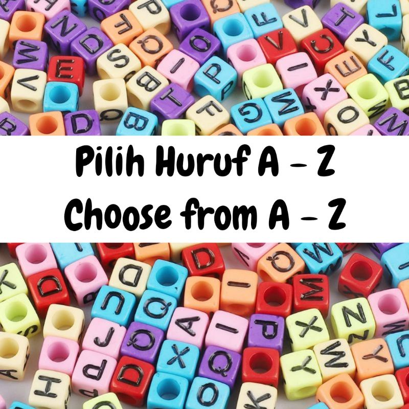 (Ready Stock) 6mm x 6mm Select Square Colourful English Letter Acrylic ...