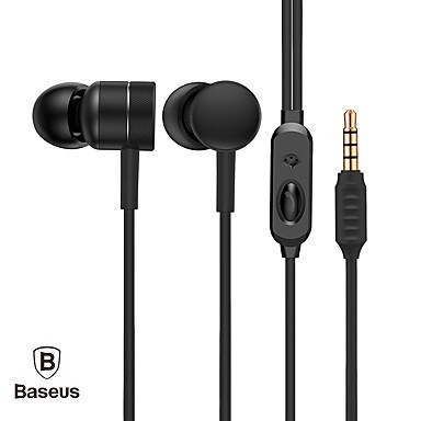 Baseus Bass Sound In-Ear Wire Earphones with Mic & 3.5mm Audio Jack H04 ...