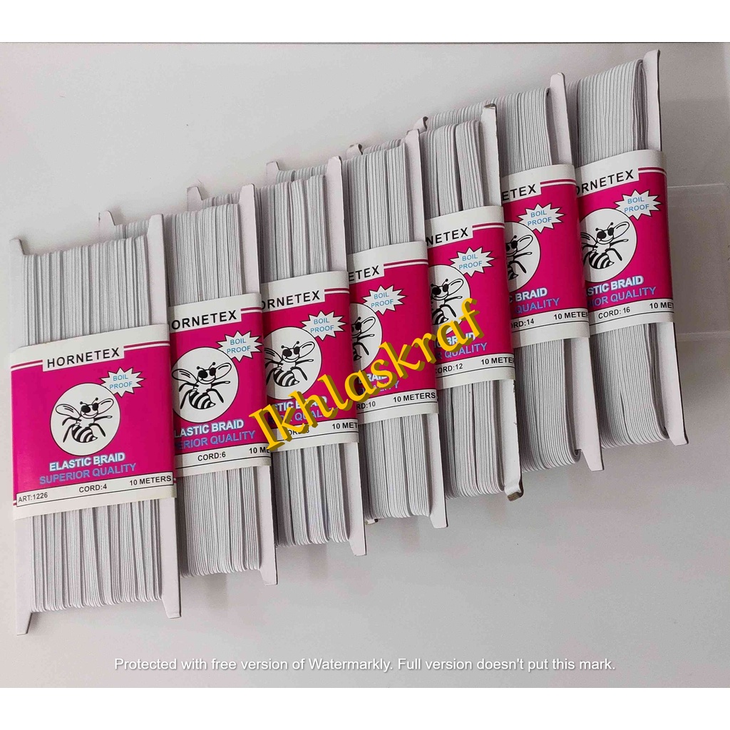 ( BJ 0654 ) Elastic band Hornetex / 4 cord -16 cord tali getah leper ...