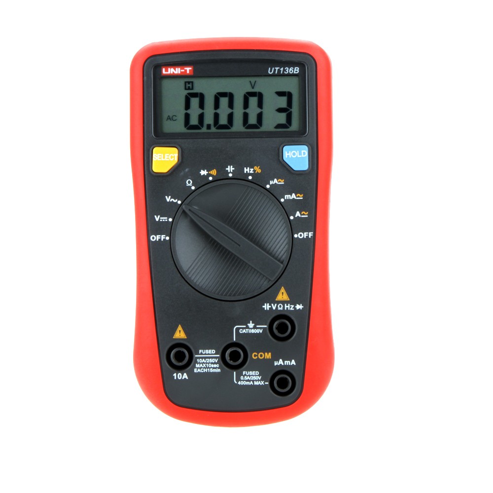 UNI-T UT136B Handheld Digital Multimeter AC/DC Voltage Current ...