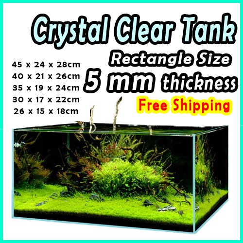 Aquarium Crystal Clear Rectangular Tank 5mm Super Clear Mini Aquarium ...