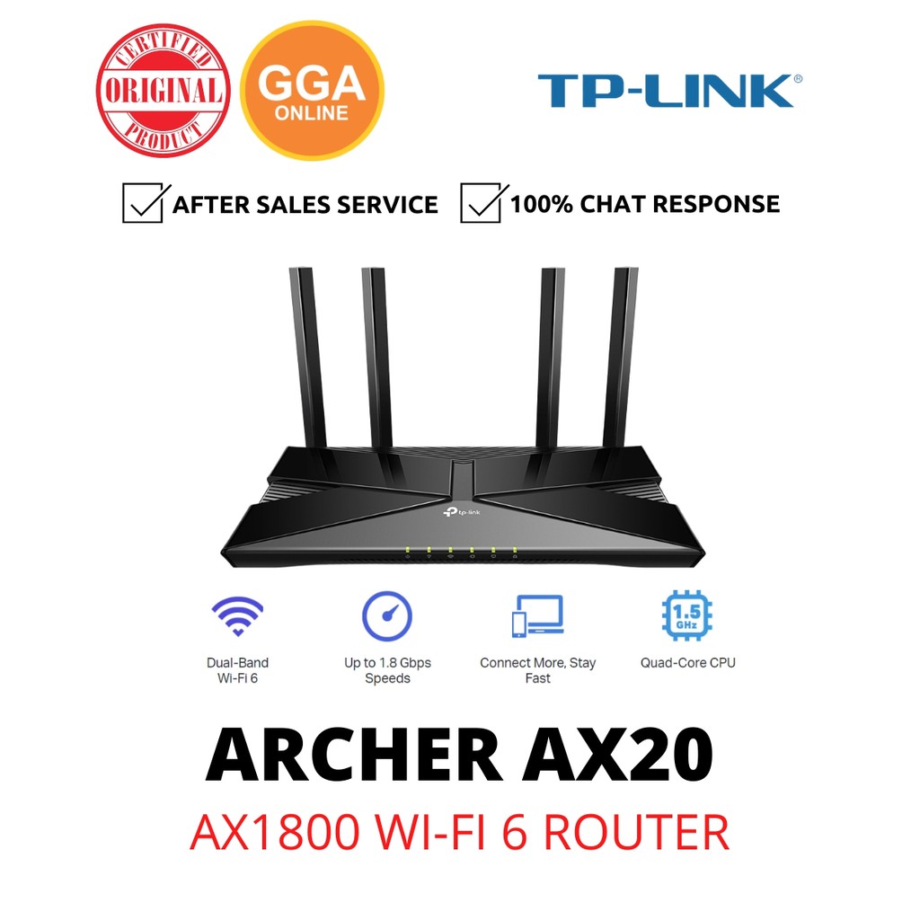 TP-LINK ARCHER AX20 AX1800 WI-FI 6 ROUTER | Shopee Malaysia