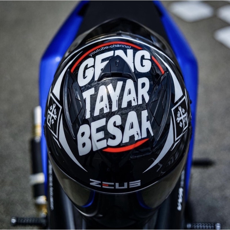 PRE-ORDER ZEUS ZS-613 Geng Tayar Besar GTB Edition Open Face Helmet ...