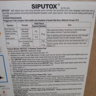 SIPUTOX (500G) Racun Siput Babi / Racun Lintah Bulan / Molluscicide ...