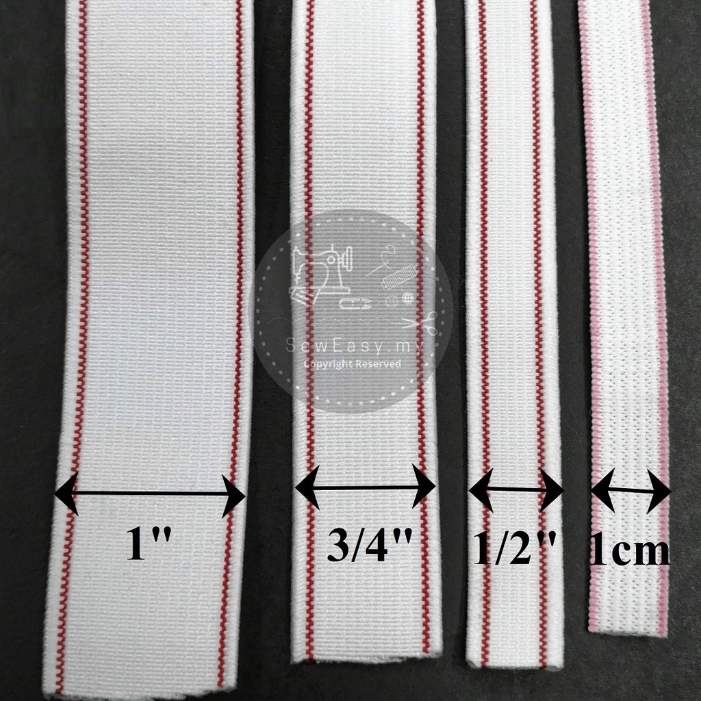 1"/ 0.75" / 0.5" / 1cm Getah Kain Getah Baju Getah Jahit (Jual Meter ...