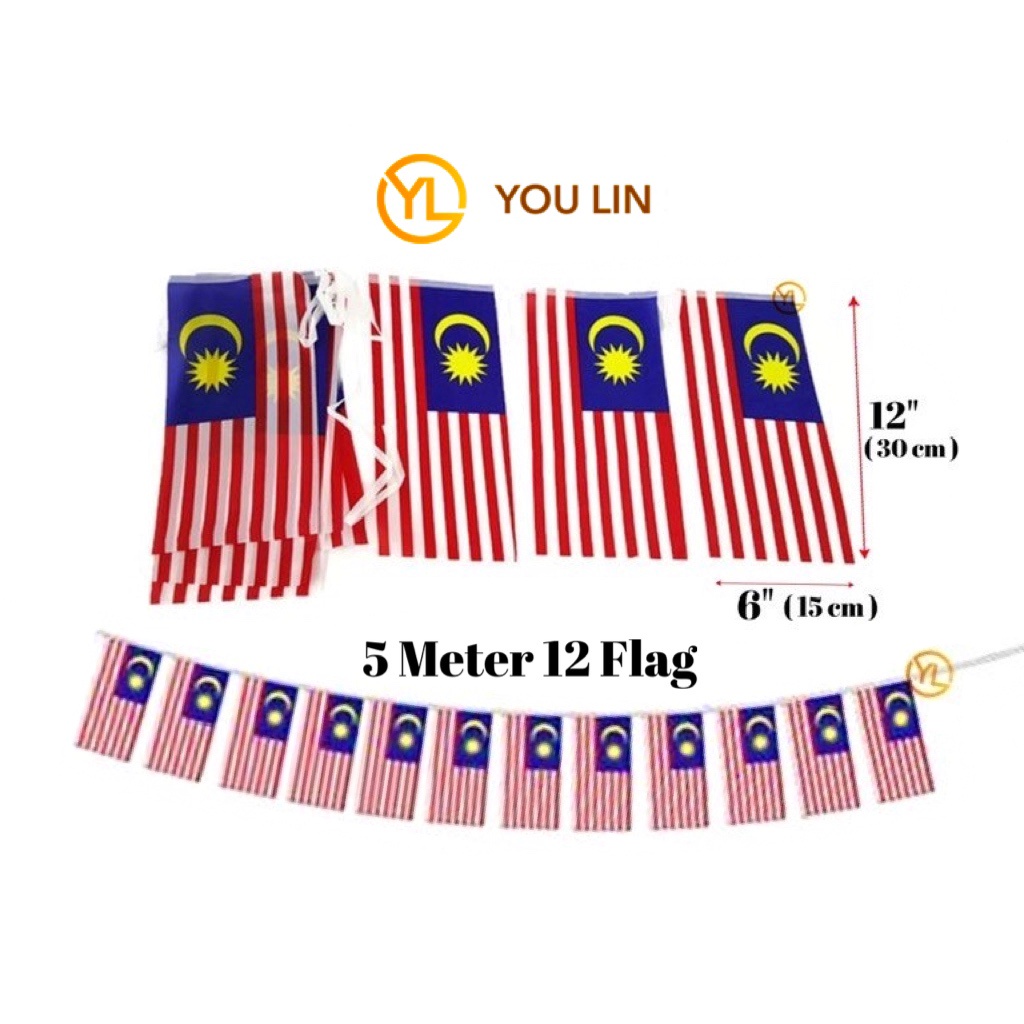 Malaysia Bunch Flag - 6'' X 12'' ( 5M/12Flag ) | Shopee Malaysia