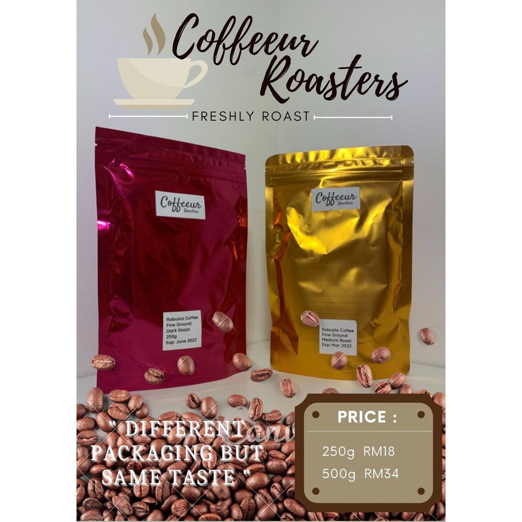 Robusta Coffee Fine Ground (Coffee Powder@ Serbuk Kopi) - 500g (Ready ...
