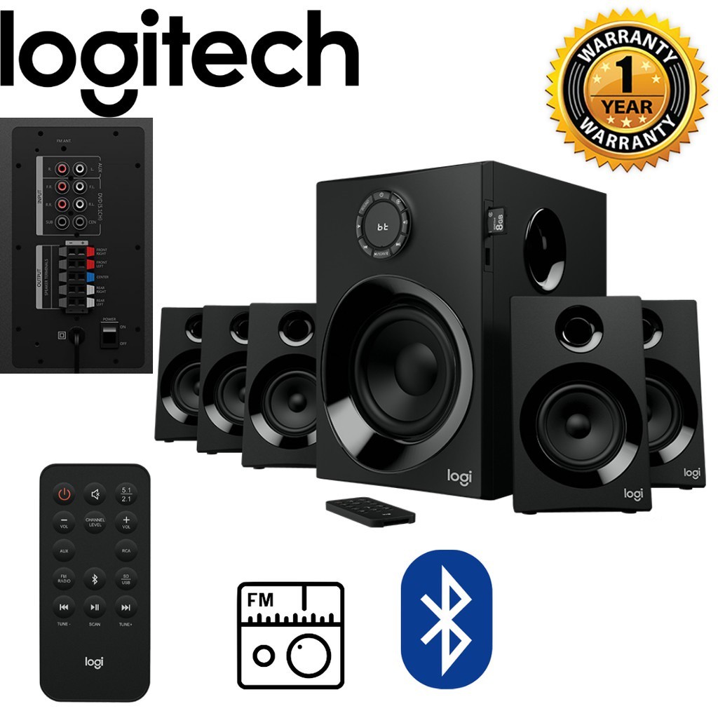 LOGITECH Z607 5.1 SURROUND SOUND SPEAKER SYSTEM WITH BLUETOOTH | Shopee ...