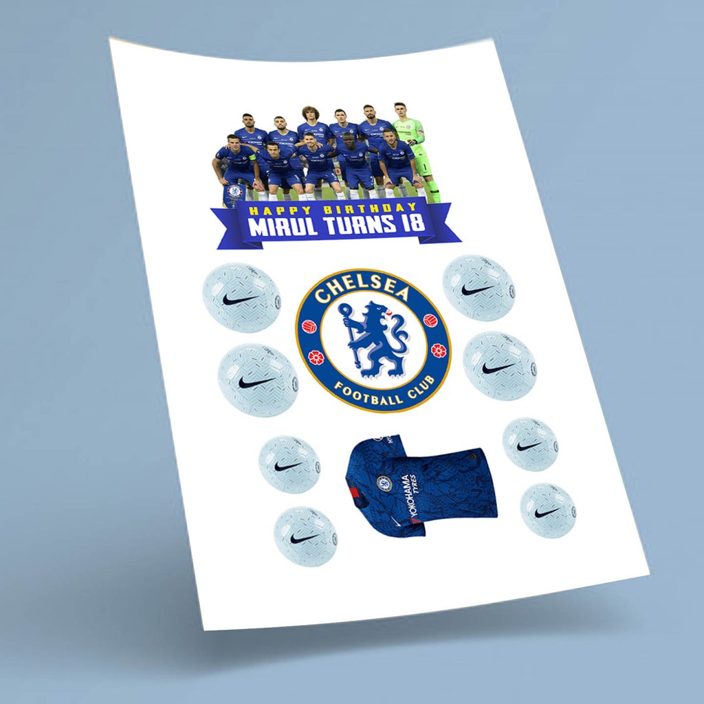 CHELSEA FOOTBALL TEAM CUSTOM NAME & AGE [JPEG FORMAT/FILE] [CAKE TOPPER ...