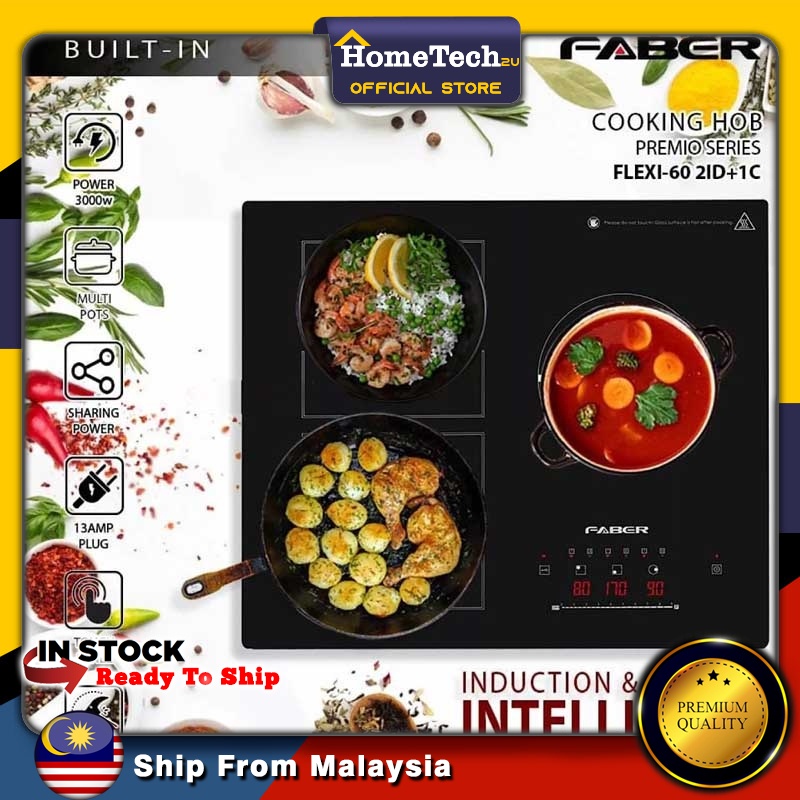 FABER BUILT-IN CERAMIC & INDUCTION HOB PREMIO FLEXI-60 2ID+1C ELECTRIC COOKER | Shopee Malaysia