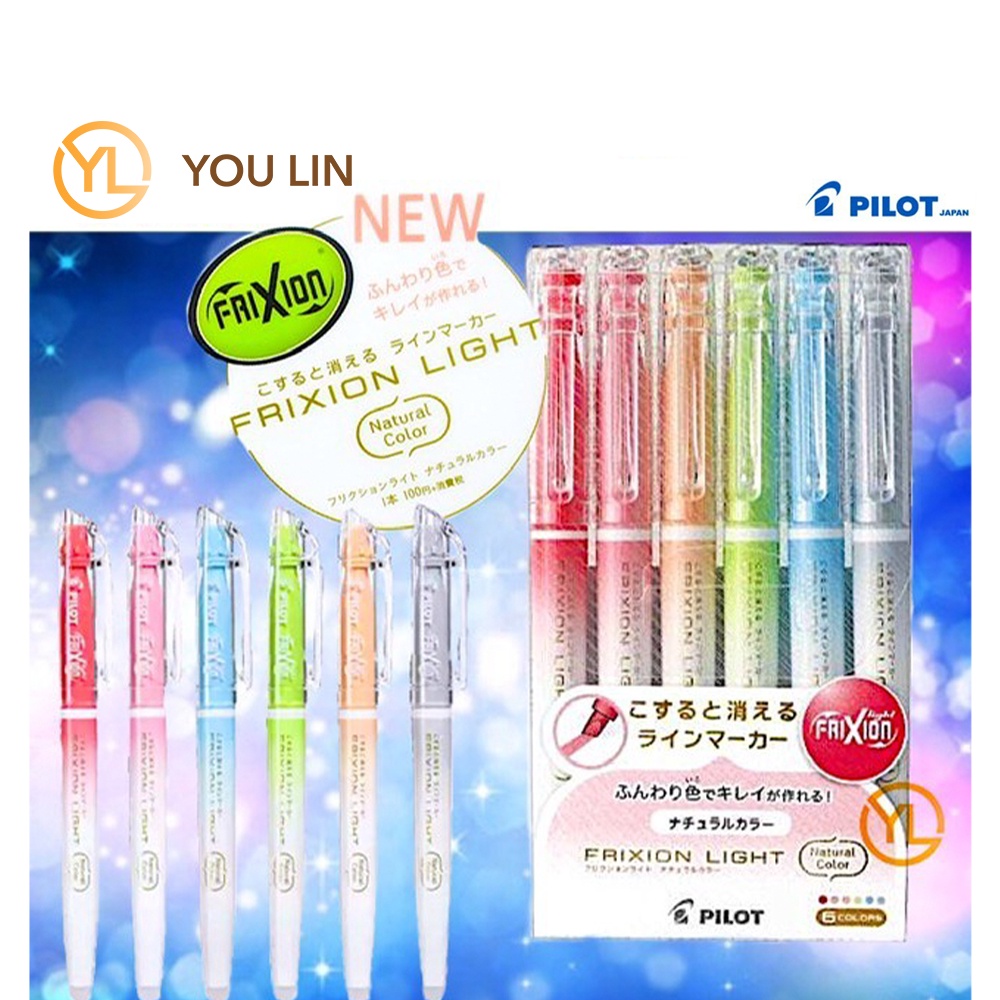 Pilot FriXion Light Natural Color Erasable Highlighter Set ( 6pc/Set ...