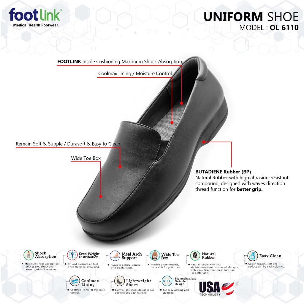 Footlink Model OL 6110/1110 -Kasut Jururawat / Shoe for Nurses | Shopee ...