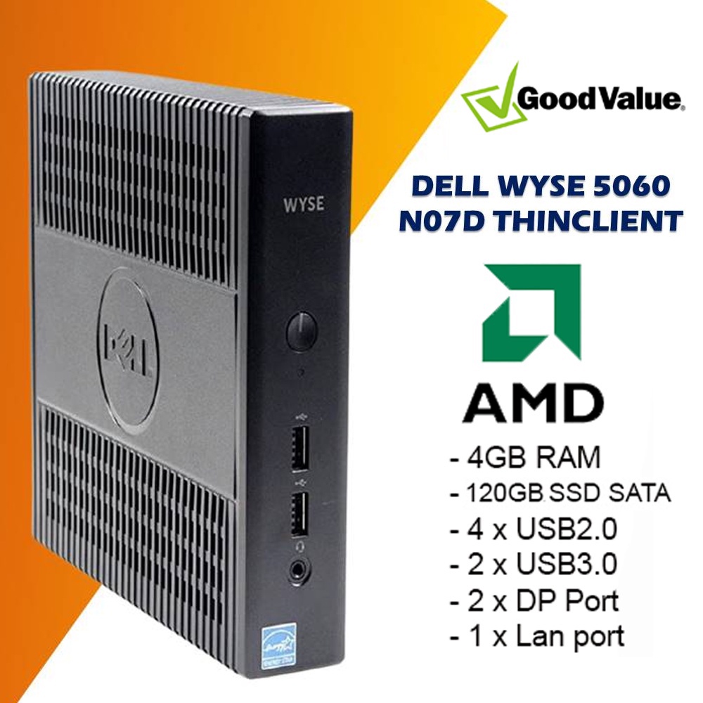 (Refurbished) Dell Wyse 5060 N07D - Thin client Mini PC [ AMD QUAD CORE ...