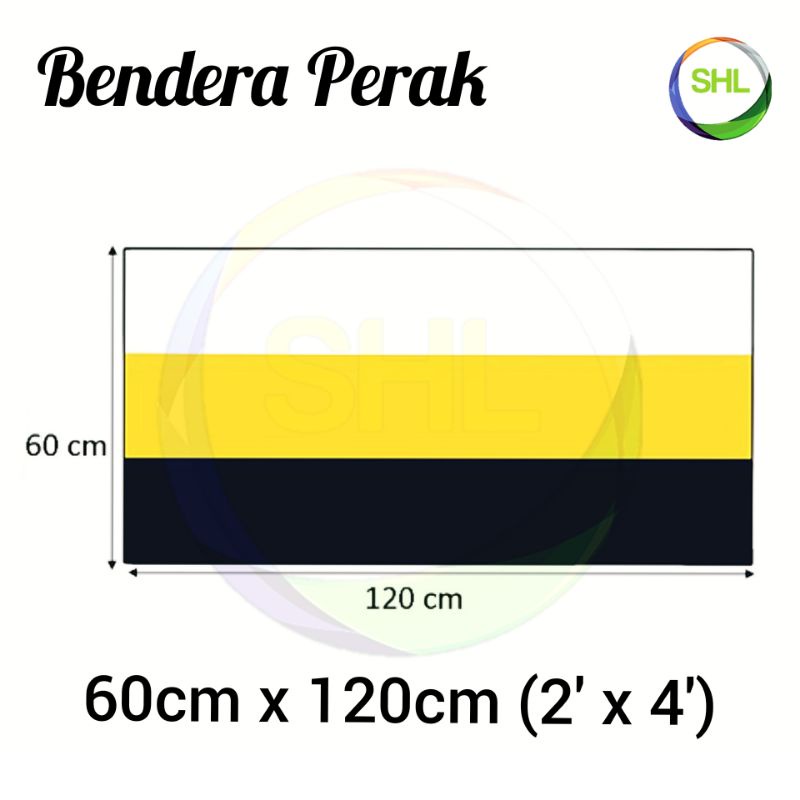 Flag Perak Waterproof Polyster 60cm x 130cm (2' x 4') Bendera Perak ...
