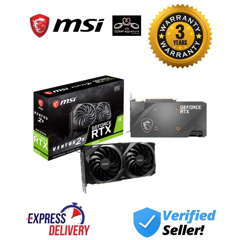 MSI RTX 3070 VENTUS 2X OC 8GB GDDR6 Nvidia RTX3070 8G Graphic Card ...
