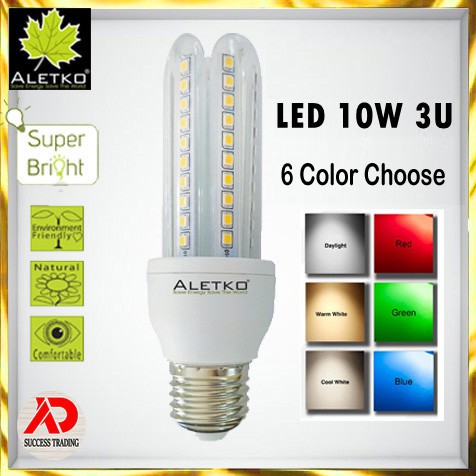 Aletko 10W 3U Led E27 Bulb ( Daylight / Warm White / Cool White / RED ...