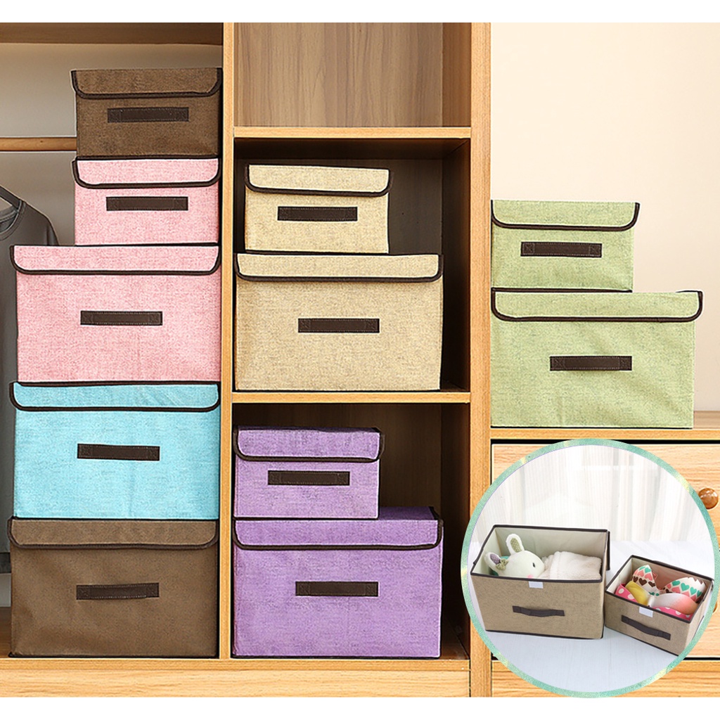 Fabric Linen Storage Box (Big/Small) | Shopee Malaysia