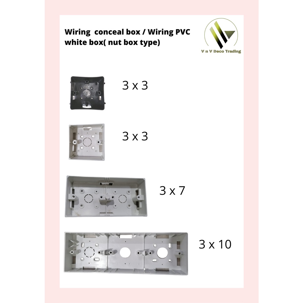 [HARDWARE]Kotak Putih/Kotak Hitam/Wiring Conceal Box /PVCNut Box ...