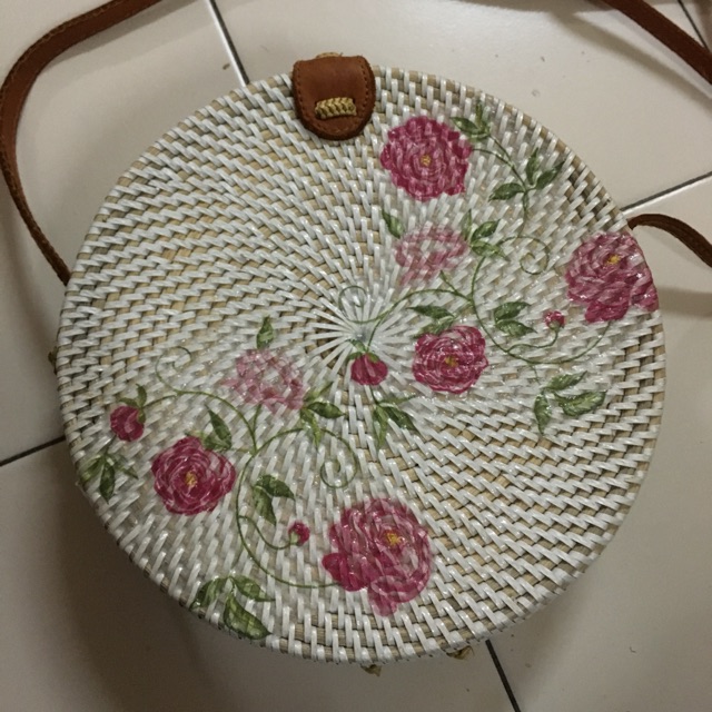 Beg rotan Bali (bunga mawar) | Shopee Malaysia