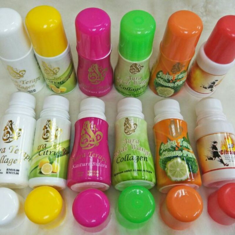 Aura terapi roll on/minyak angin aura terapi/aura collagen embun pagi/kasturi bidara citrus ...