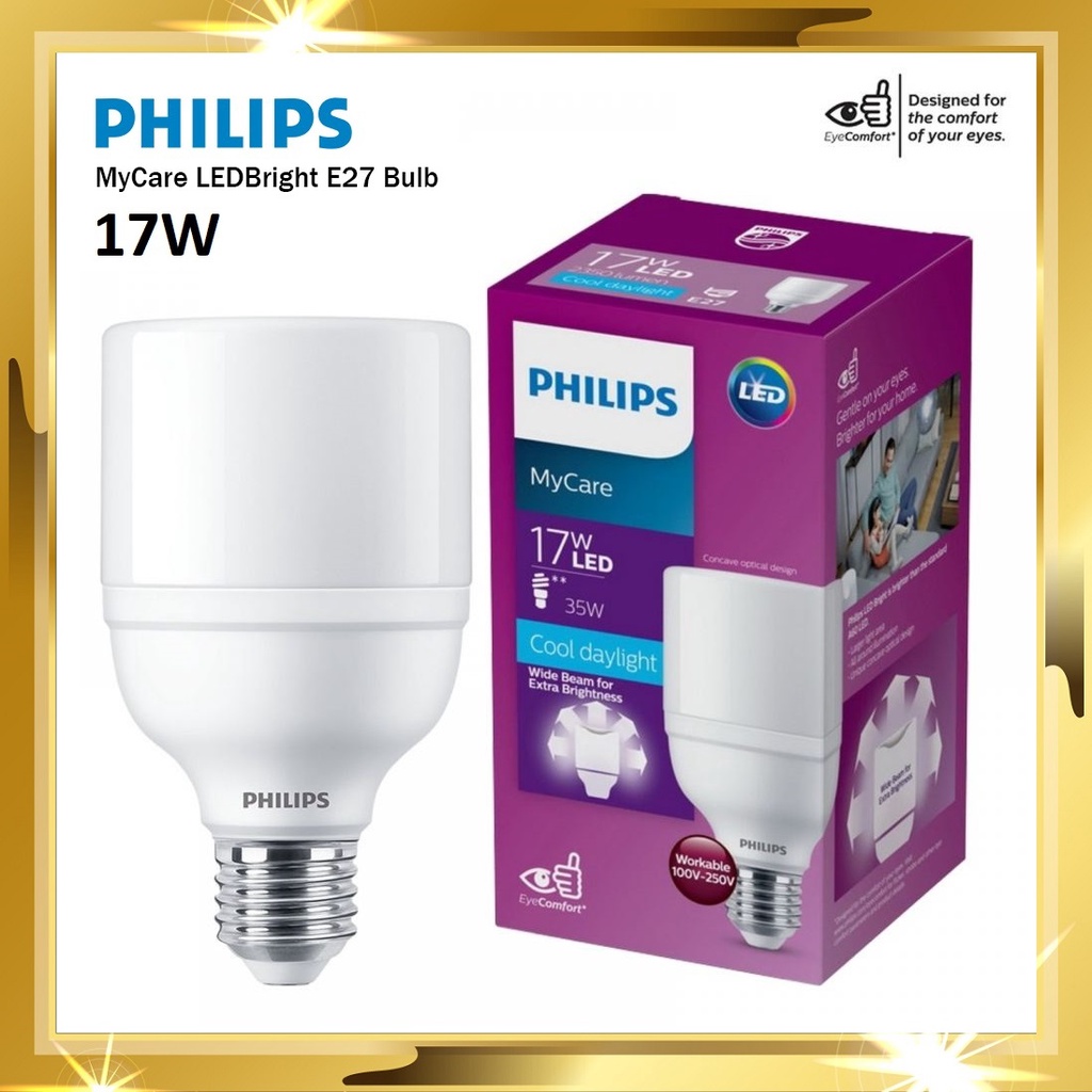 PHILIPS 13w 15w 17w LED Brightboost LED Bulb E27 Cool Daylight / MENTOL LED PHILIP TERANG ...