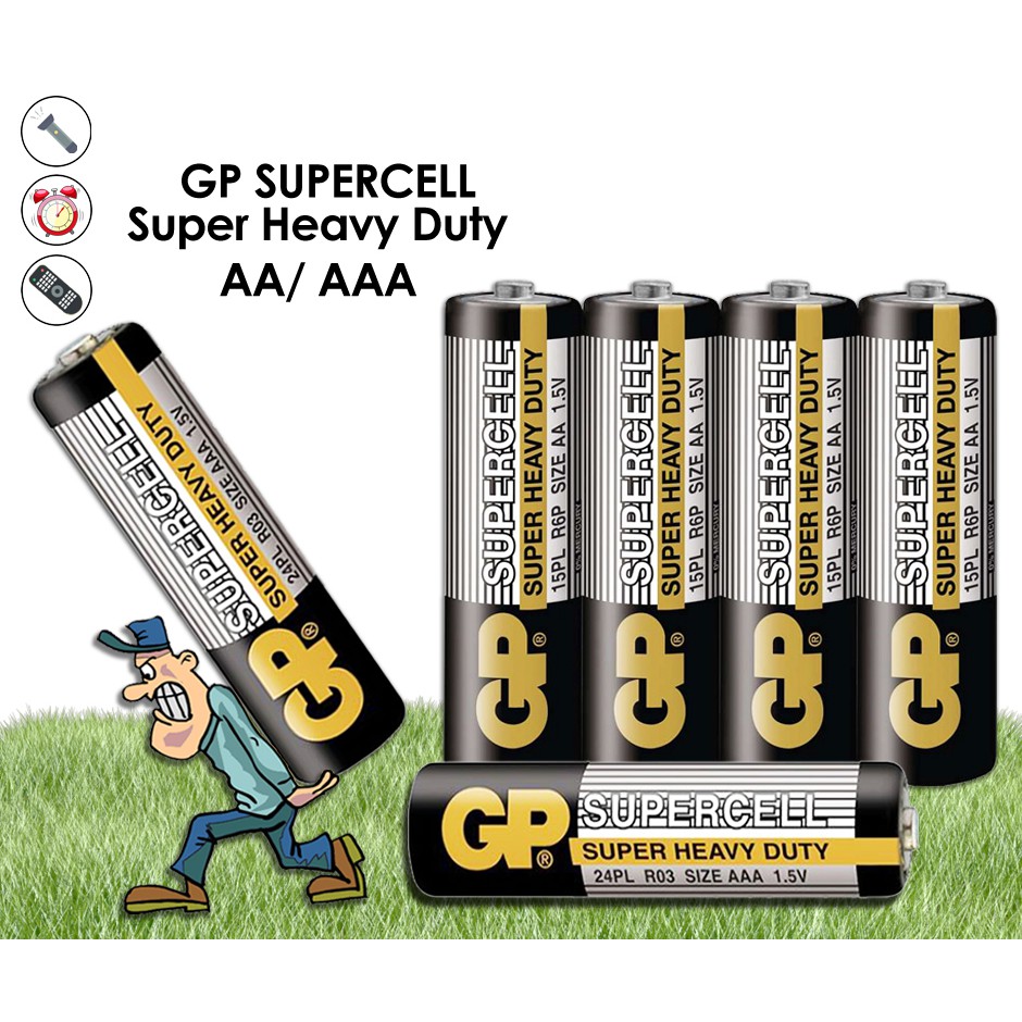 Battery GP Supercell Super Heavy Duty AA/AAA (4 pcs) | Shopee Malaysia