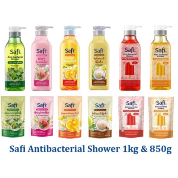 Safi Antibacterial Shower Cream 1kg / 850g (Refill) Body Shampoo/Body ...