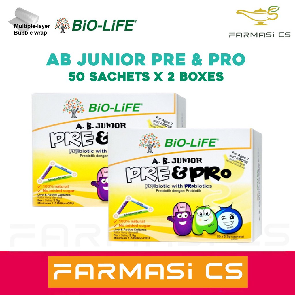 Bio-Life AB Junior Pre & Pro 50s x 2 Boxes (TWIN PACK) EXP:09/2024 [Bio ...