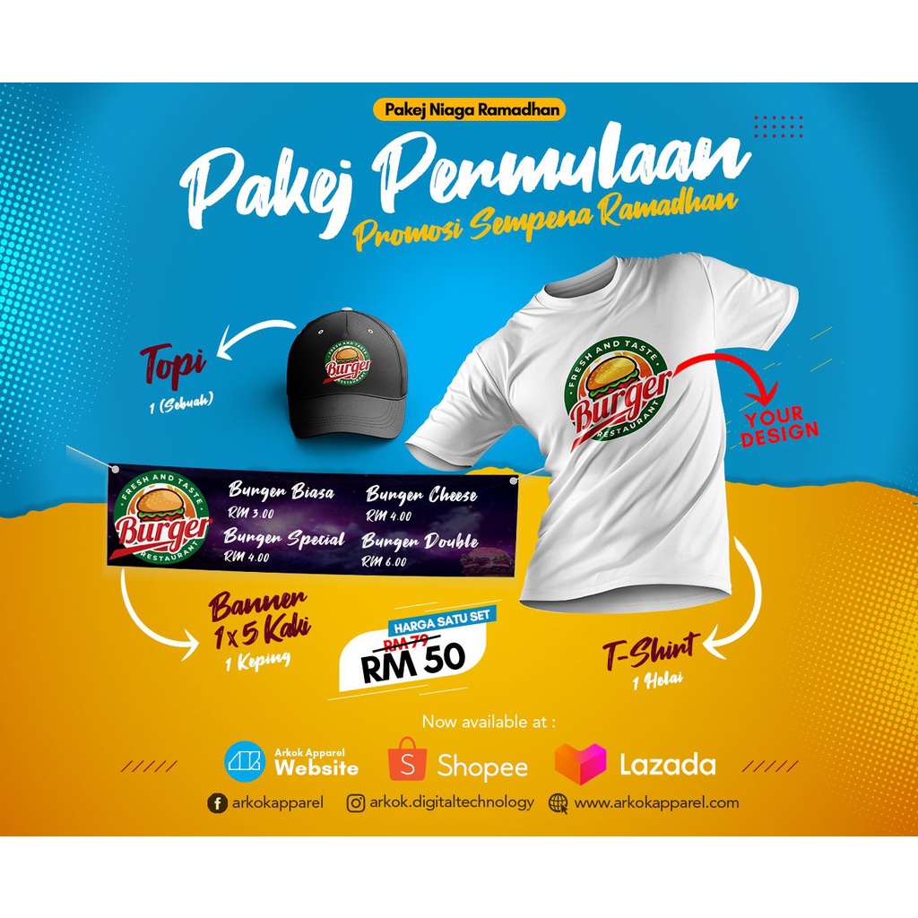 Promosi Pakej Niaga Ramadhan 2022 I T-shirt I Topi I Banner I Banting I ...
