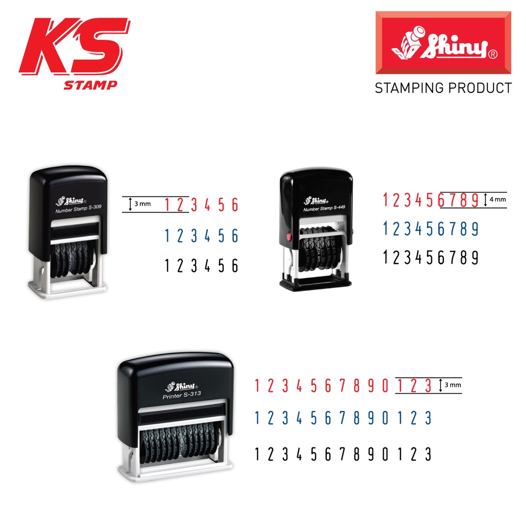 Shiny Numbering Self Inking Stamp (S-309 & S-313 3mm) | Shopee Malaysia