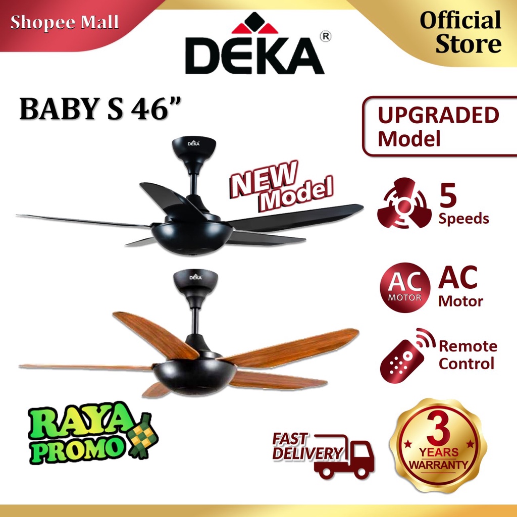 DEKA BABY S 46" Baby Fan 5 Blades AC Motor 5 Speeds Remote Control ...