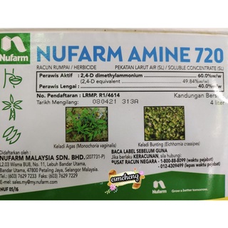 4Liter Nufarm Amine 720 / Amine 60 / Keladi Agas / Menderong / Paku ...