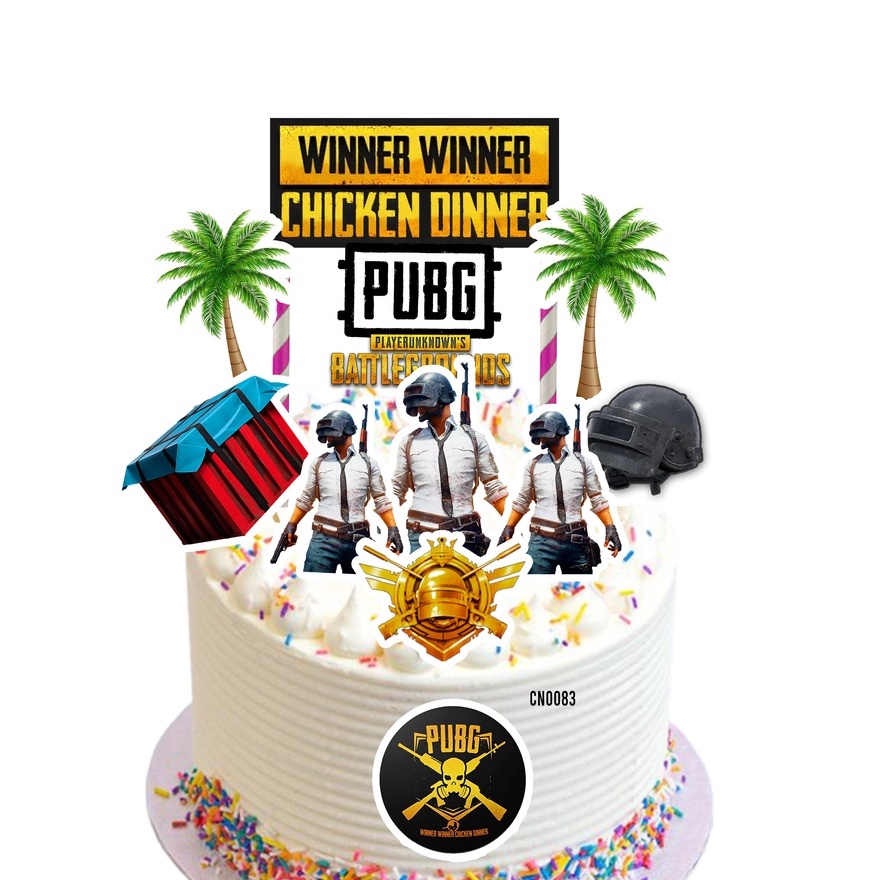 [CUSTOM NAME] Happy Birthday Cake Topper Games PUBG Boy Decoration Kek ...
