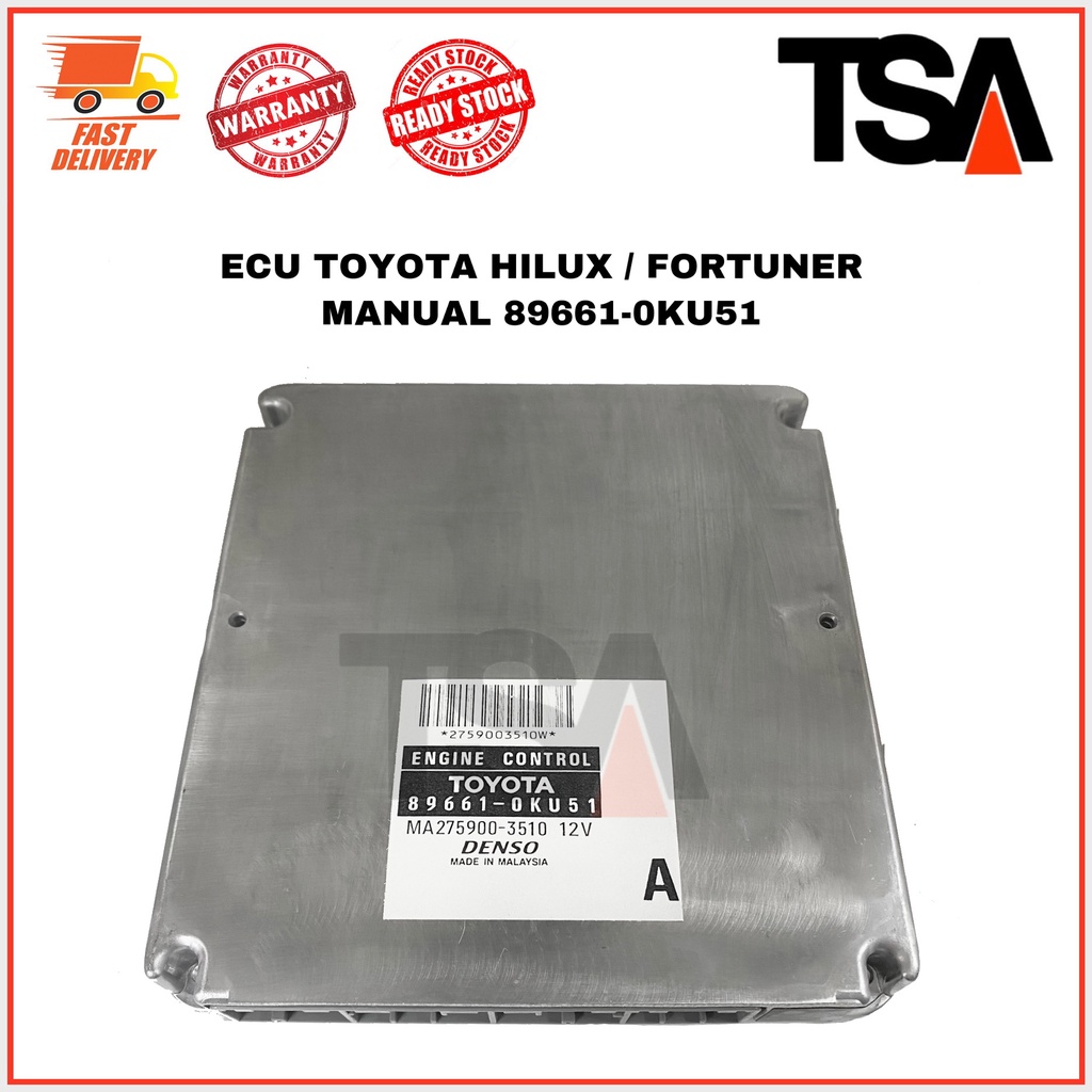 ECU TOYOTA HILUX / FORTUNER MANUAL - 89661-0KU51 ENGINE CONTROL UNIT ...