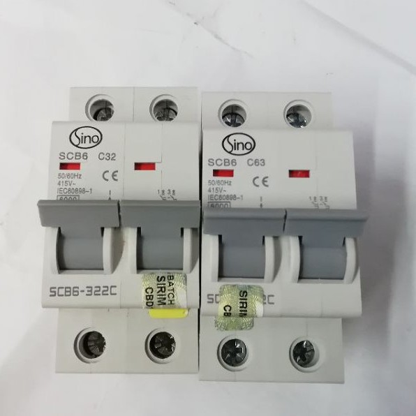 SINO 2Pole (6KA) MCB 32A, 63AMiniature Circuit Breaker (SIRIM APPROVE ...